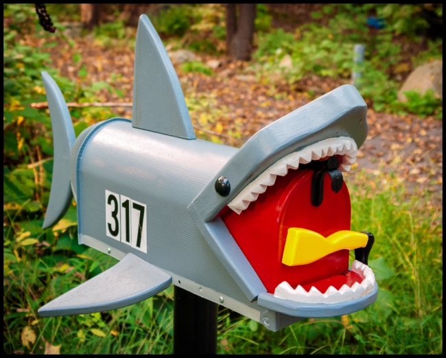 Shark Mailbox, custom mailbox, fish mailbox, animal mailbox ...