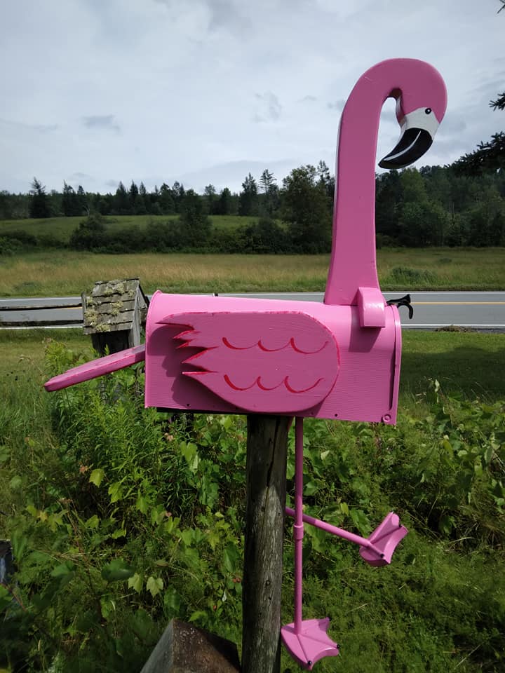 Flamingo mailbox, bird mailbox, custom mailbox - Crossknots Woodworking ...